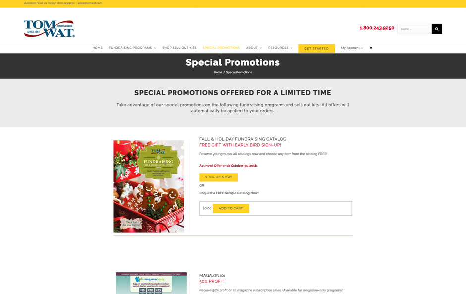 Tom-Wat Fundraising Website | Adair Design